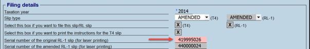 Filing amended or cancelled slips/RL slips