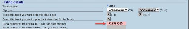 Filing amended or cancelled slips/RL slips