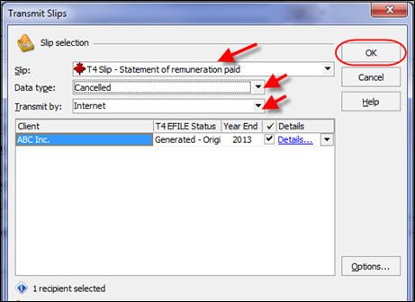 Filing amended or cancelled slips/RL slips