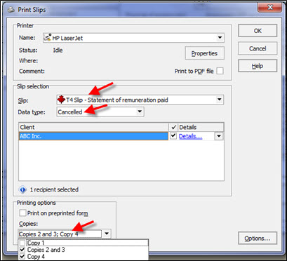 Filing amended or cancelled slips/RL slips
